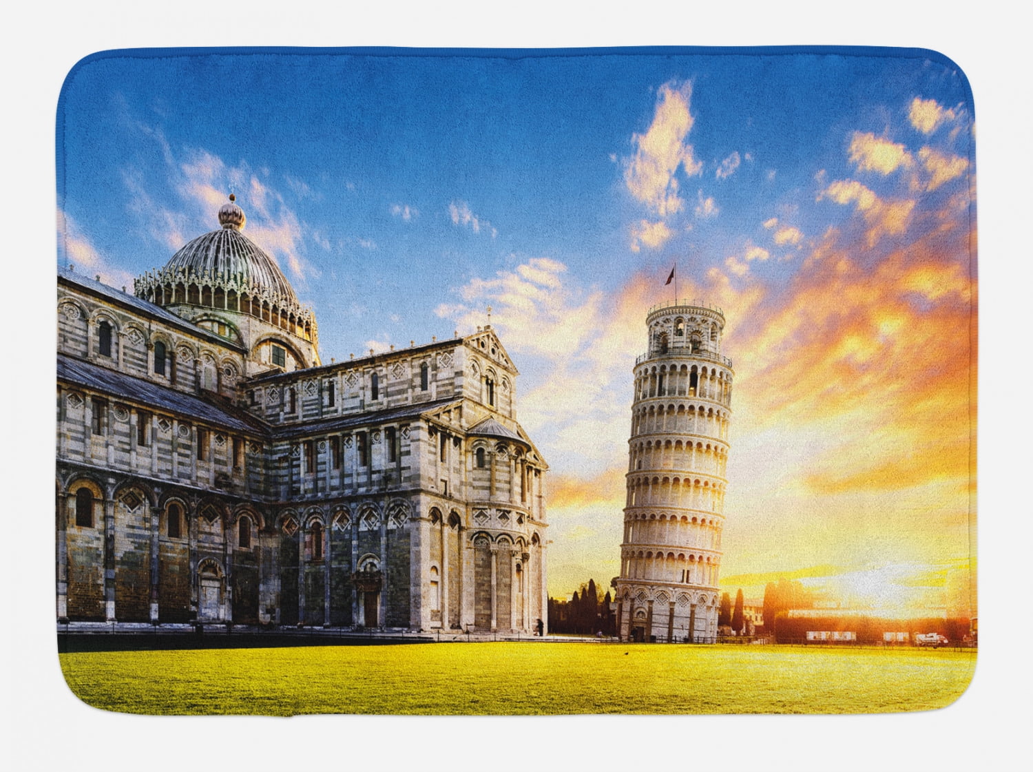 Italy Bath Mat, Place of Miracoli Complex with the Leaning Tower of ...
