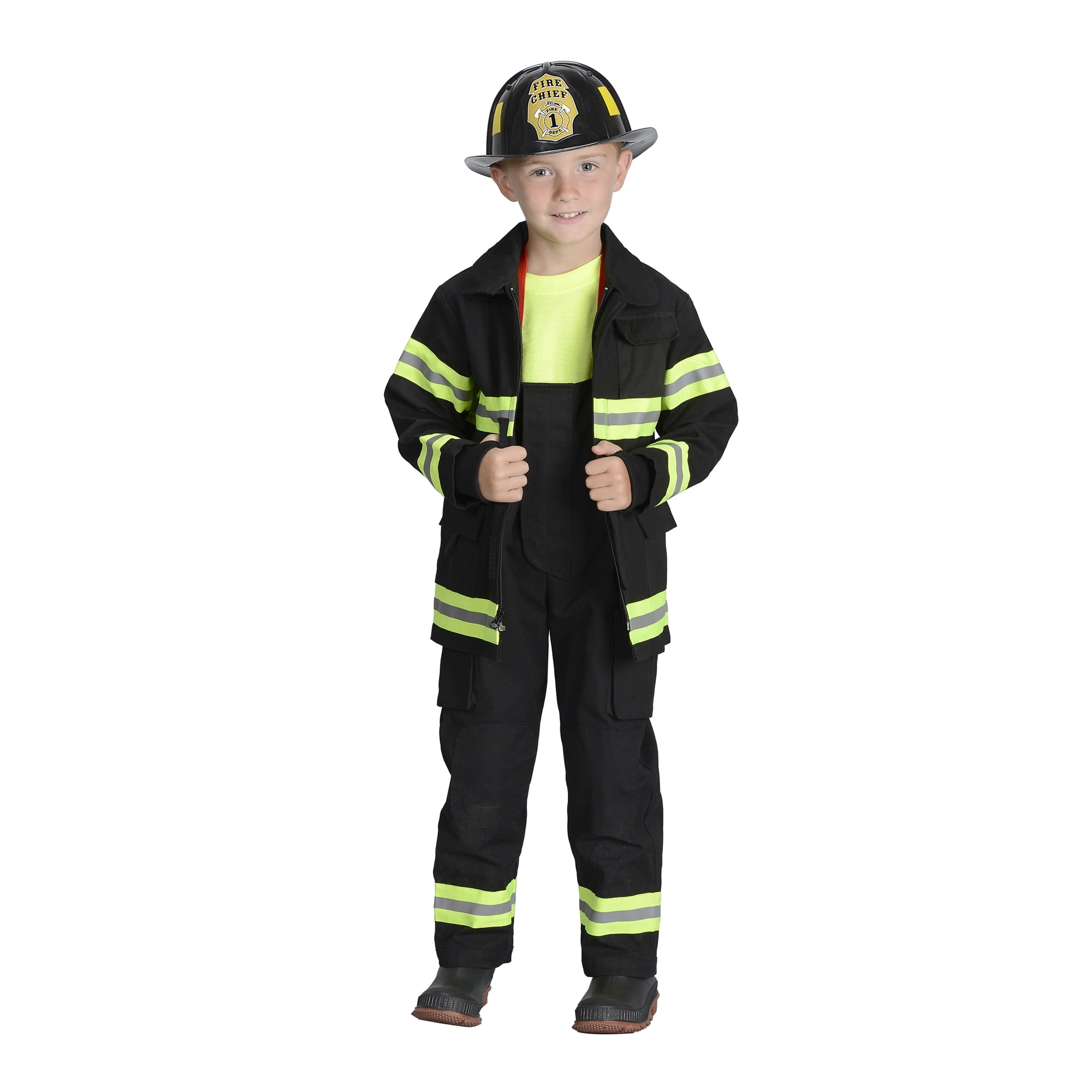 Black Firefighter Jacket & Bib Overalls w/Suspenders, Size 6/8 ...
