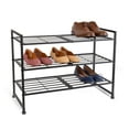 Mainstays 3-Tier Metal Shoe Rack, Black, Space-Saving Shoe Storage ...