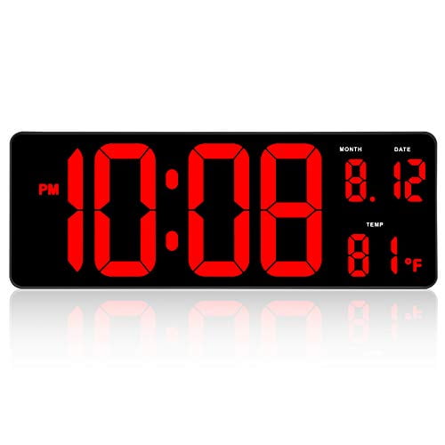 DreamSky 14.5" Large Digital Wall Clock with Jumbo Big LED Number ...