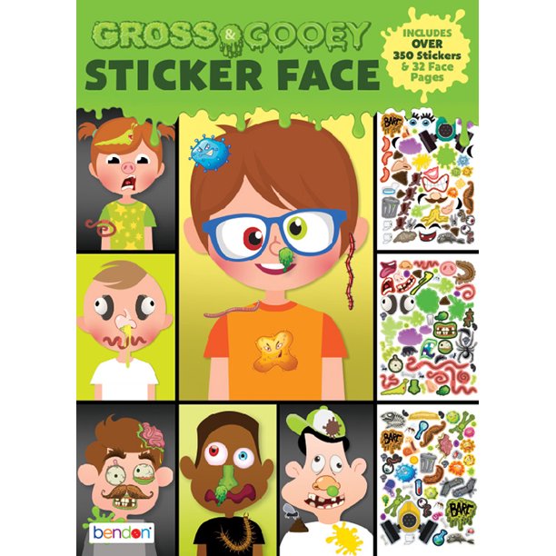Bendon Publishing Gross & Gooey Create A Face Sticker Bk - Walmart.com ...