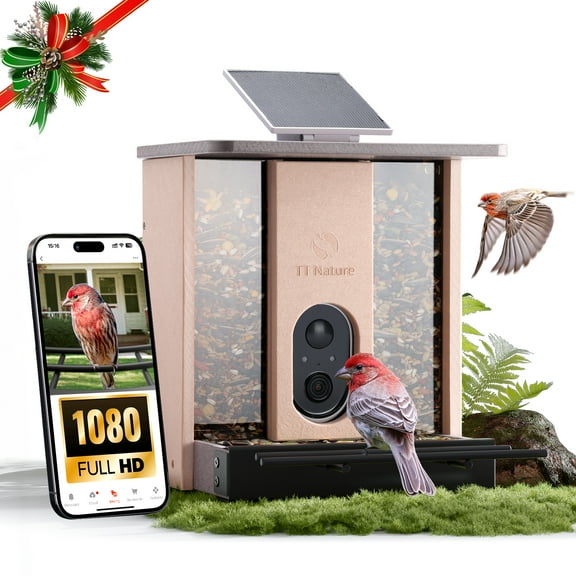 Birdfy Smart Bird Houses for Outside Solar Powered, 1080P HD Live View ...