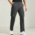 Erwazi Men's Solid Cargo Pants Zipper Button Relax Fit Casual Trousers ...