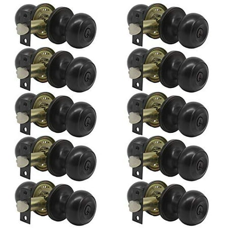 Probrico 10 Pack Keyed Alike Entry Door Knobs with Keys, Oil Rubbed ...