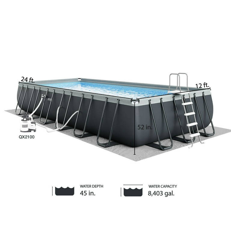 INTEX Ultra XTR 24ft x 52in Above Ground Swimming Pool Set w Filter Pump