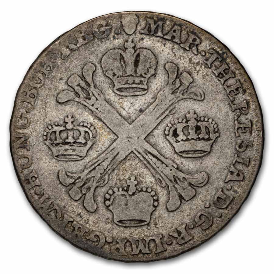 1765 Austrian Netherlands Silver 1/2 Kronenthaler VF - Walmart.com