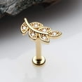 Golden Dainty Leaflet Sparkle Interally Threaded Labret - Walmart.com