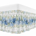 Blue Flower Bed Skirt Bed Skirts Queen Size 16 Inch Drop, Summer ...
