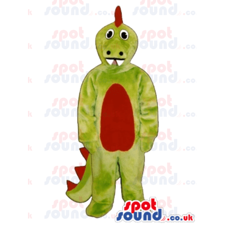 Green Dragon Plush SPOTSOUND Mascot With A Red Belly And Spikes ...