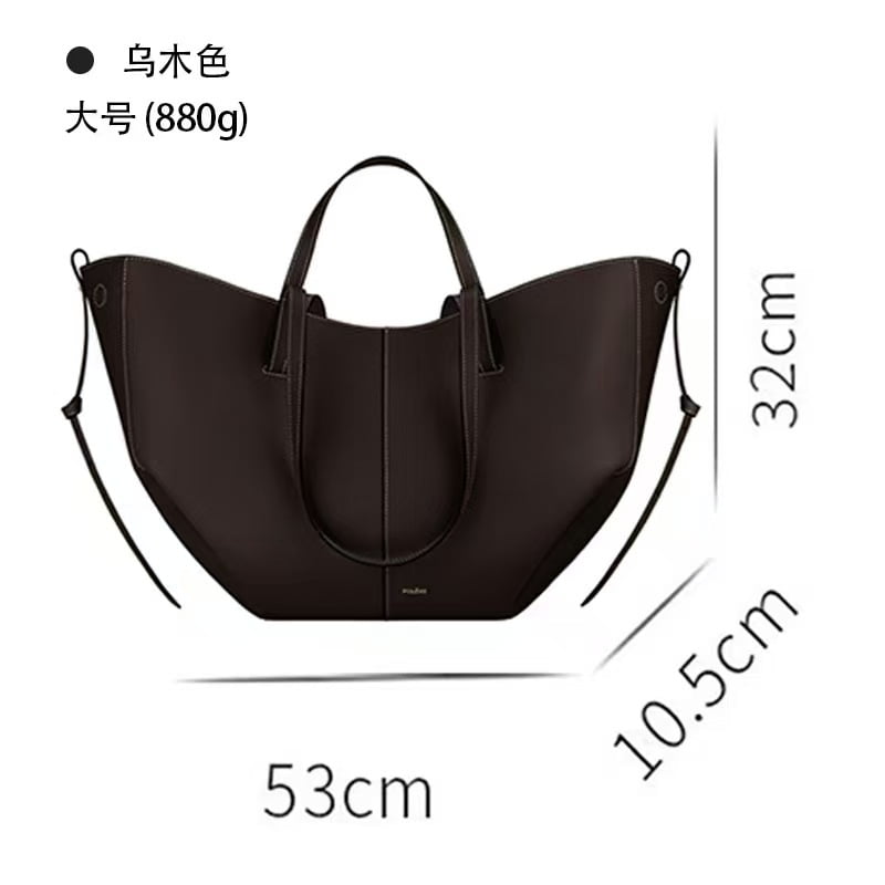 Click here for Zhh Large-Capacity Ebony Leather Tote Bag prices