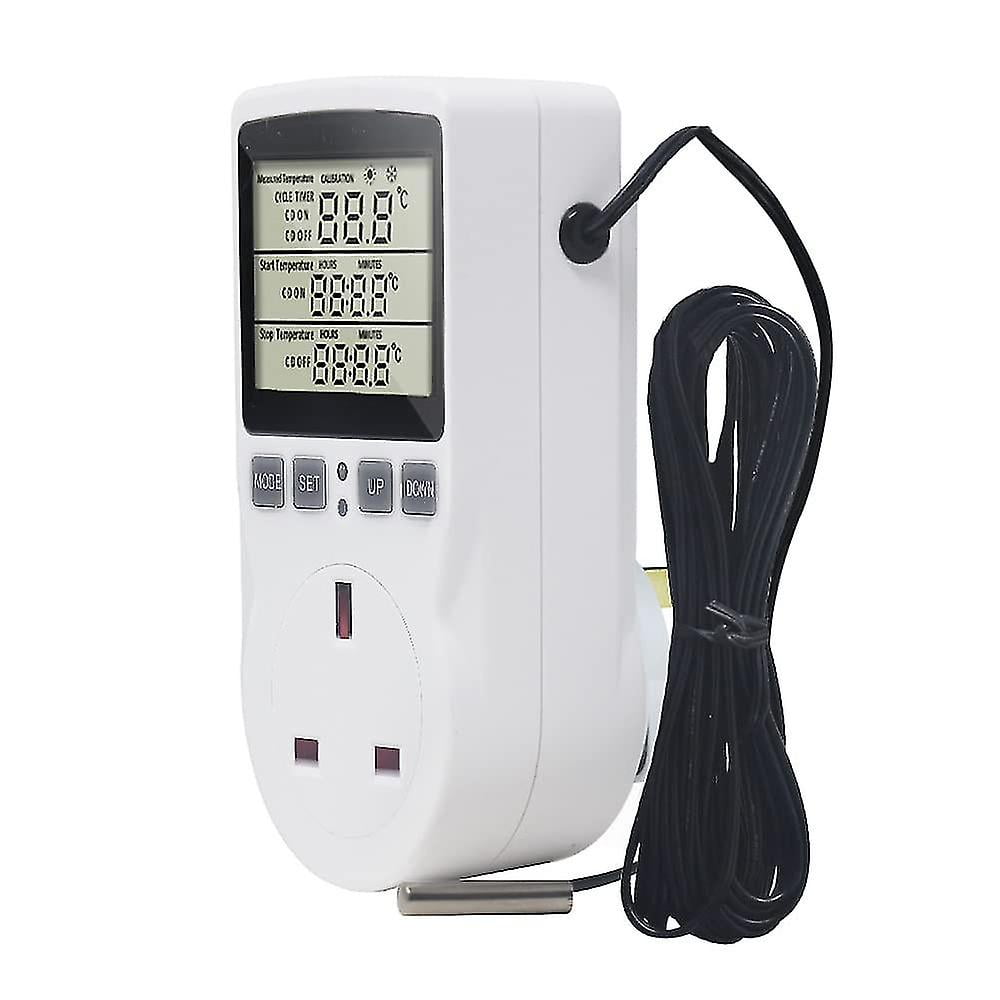 Digital Thermostat Plug Socket Temperature Controller 220v With Sensor ...