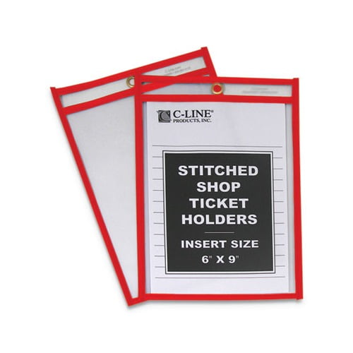 Stitched Shop Ticket Holders Top Load, Super Heavy, Clear, 6" x 9 ...