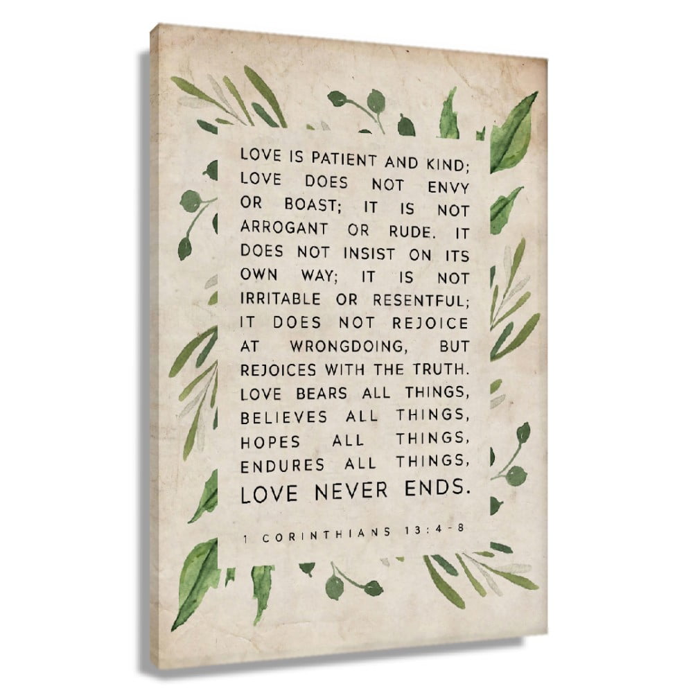 1 Corinthians 13 4-8 Wall Art Bible Verse Poster For Bedroom Artwork ...