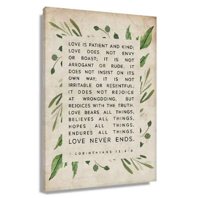 1 Corinthians 13 4-8 Wall Art Bible Verse Poster For Bedroom Artwork ...