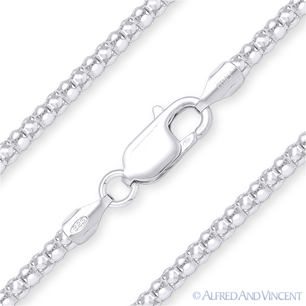Beautiful Sterling Silver Popcorn 2.50mm Chain - Walmart.com