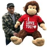 Giant Valentine Stuffed Monkey I Love You - Large 4-Foot Extra-Soft ...