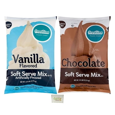 Frostline Versatile 6 lb Vanilla Soft Serve Ice Cream Mix, Lactose Free ...