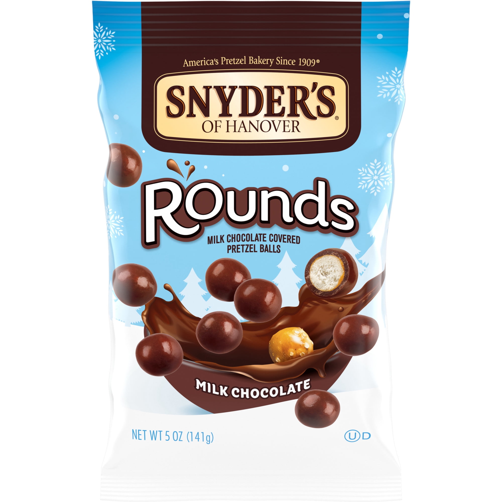 Snyder's of Hanover Pretzels, Rounds Milk Chocolate, 5 oz - Walmart.com