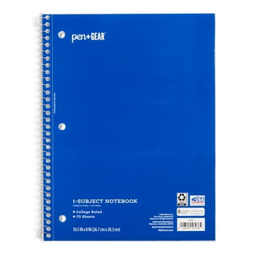 Pen + Gear 1-Subject Notebook, Wide Ruled, 80 Sheets, 10.5" x 8 ...