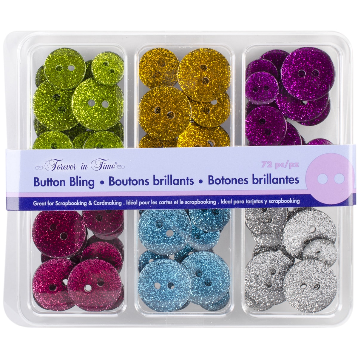 Multicraft Imports Button Bling Glitter 72/Pkg-Style #1 - Walmart.com