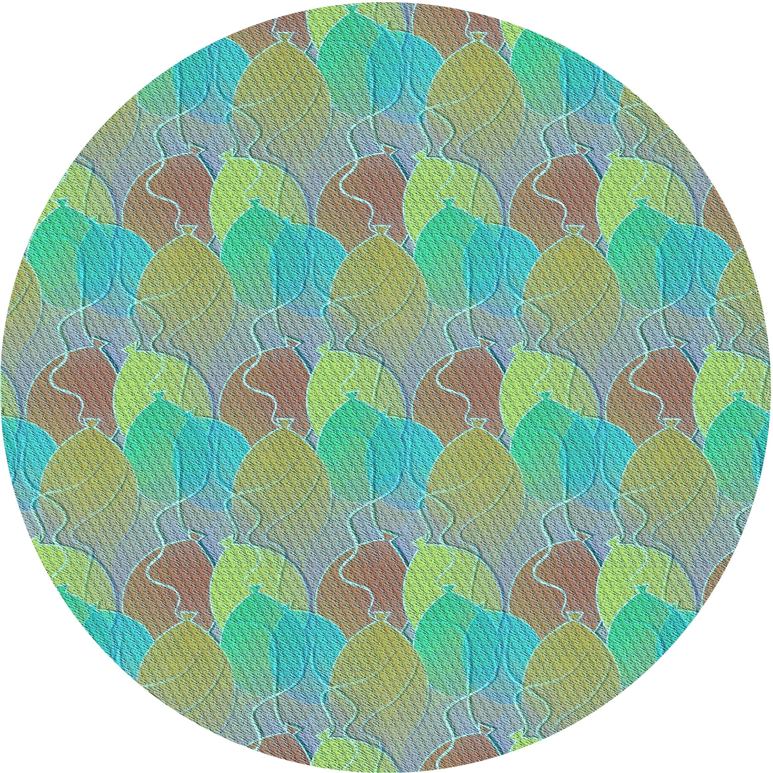 Ahgly Company Indoor Round Patterned Khaki Green Area Rugs, 8' Round ...