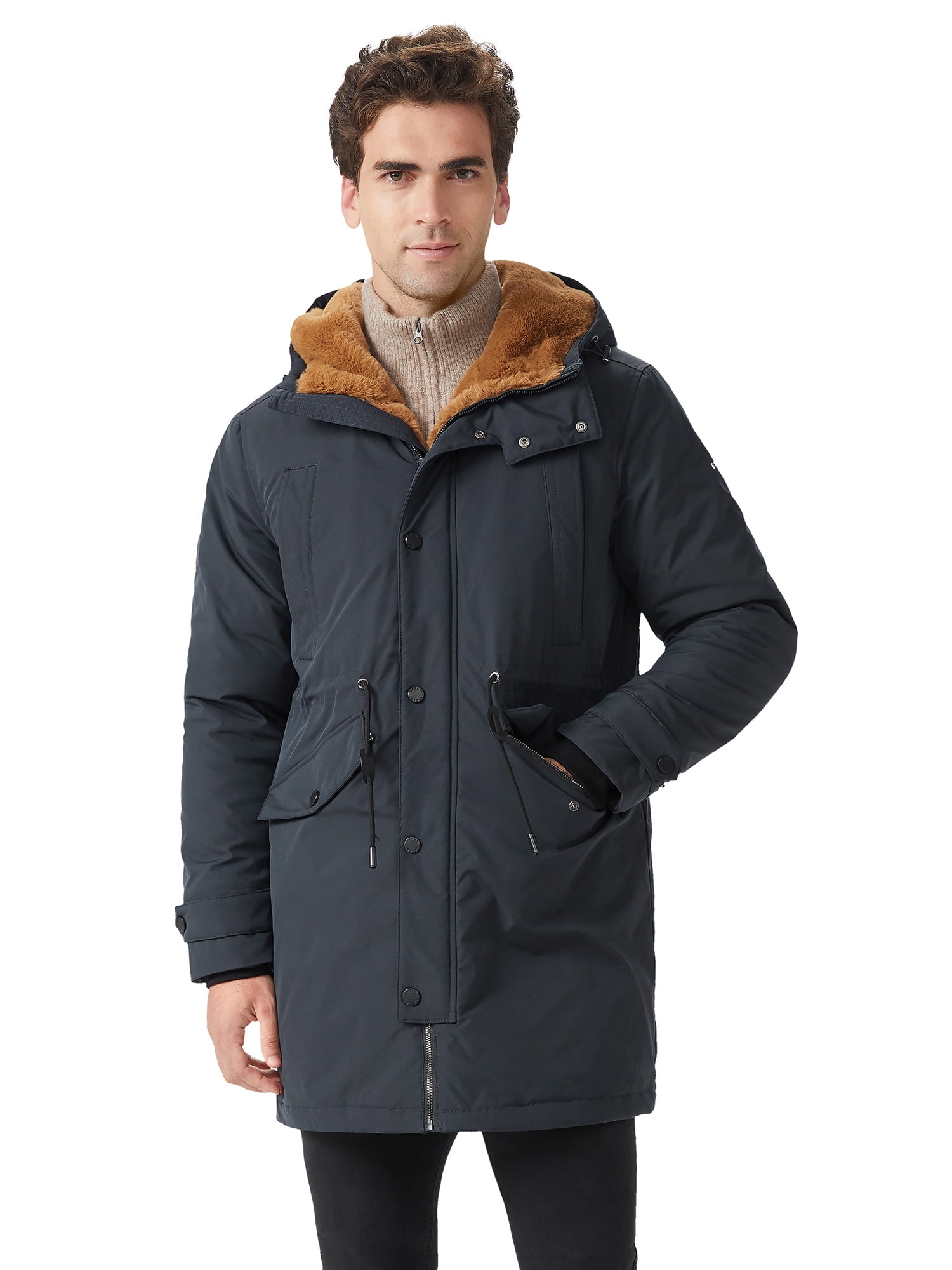 Orolay Men's Hooded Down Coat Winter Jacket with Multi-Pocket - Walmart.com