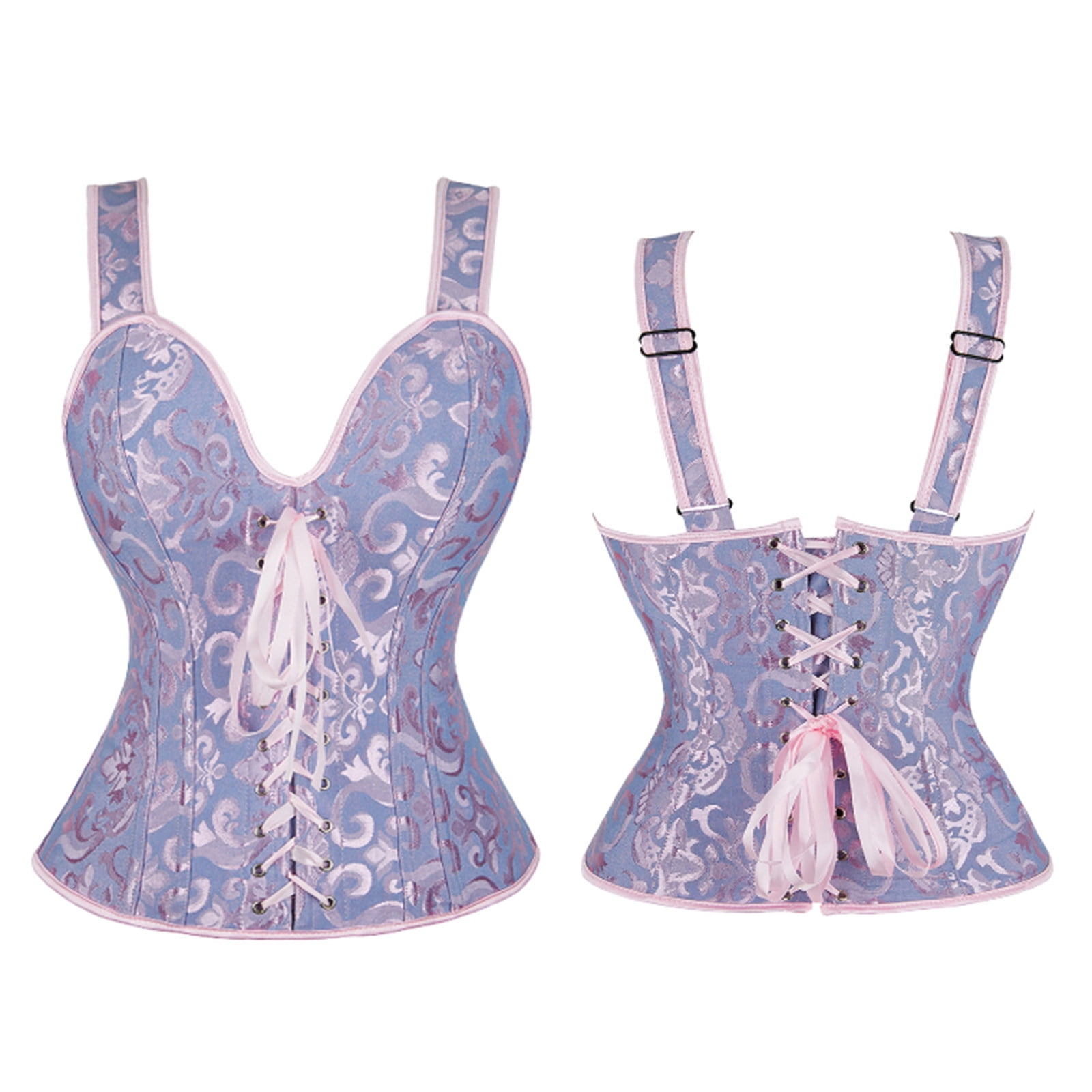 Moxiu Clearance Bustier Tops for Women Lace up Printed Medieval Waist ...