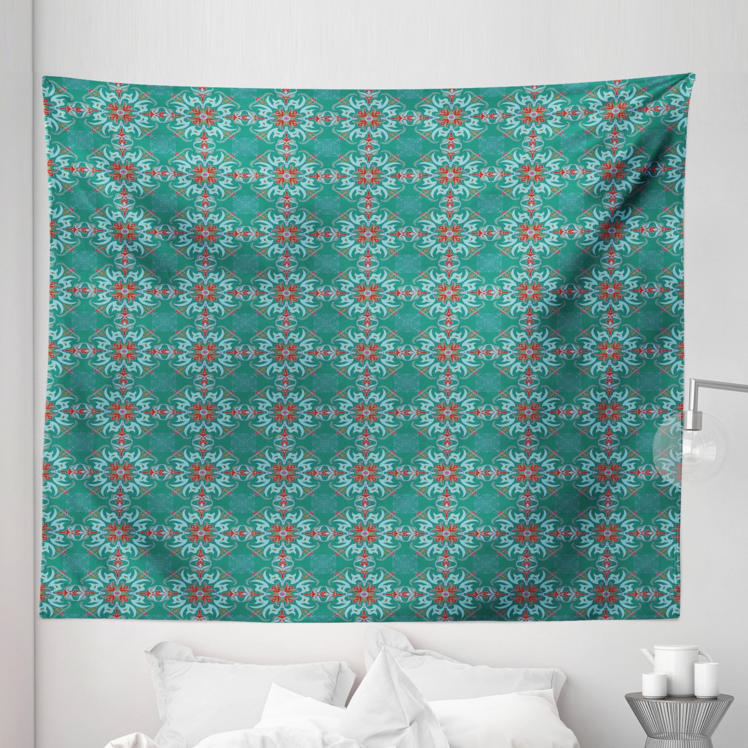 Floral Tapestry, Traditional Vibrant Tile Pattern Abstract Spanish ...