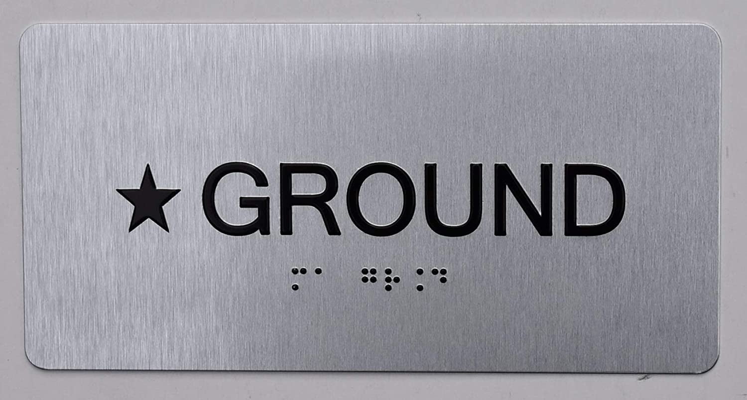 Star Ground Floor Number Sign Silver-Tactile Touch Braille Sign ...