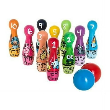 TreasureGurus Wooden 9 Pin Bowling Set Rustic Colonial Era Nine Pins ...