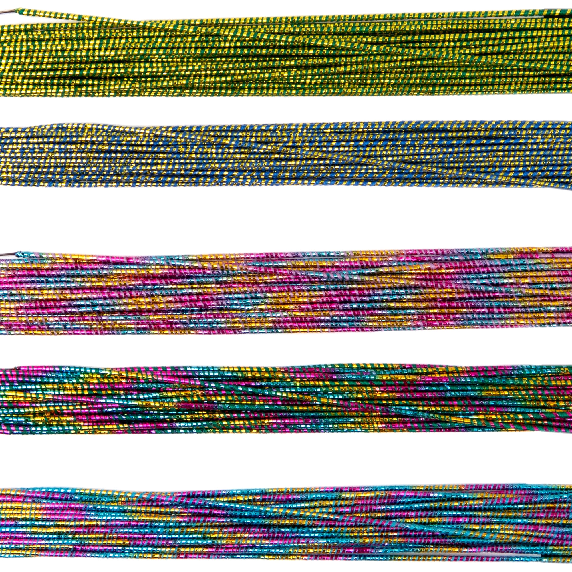 Cousin DIY 20 Yd Metallic Stretch Cord-Gold & Rainbow, 5 Piece ...