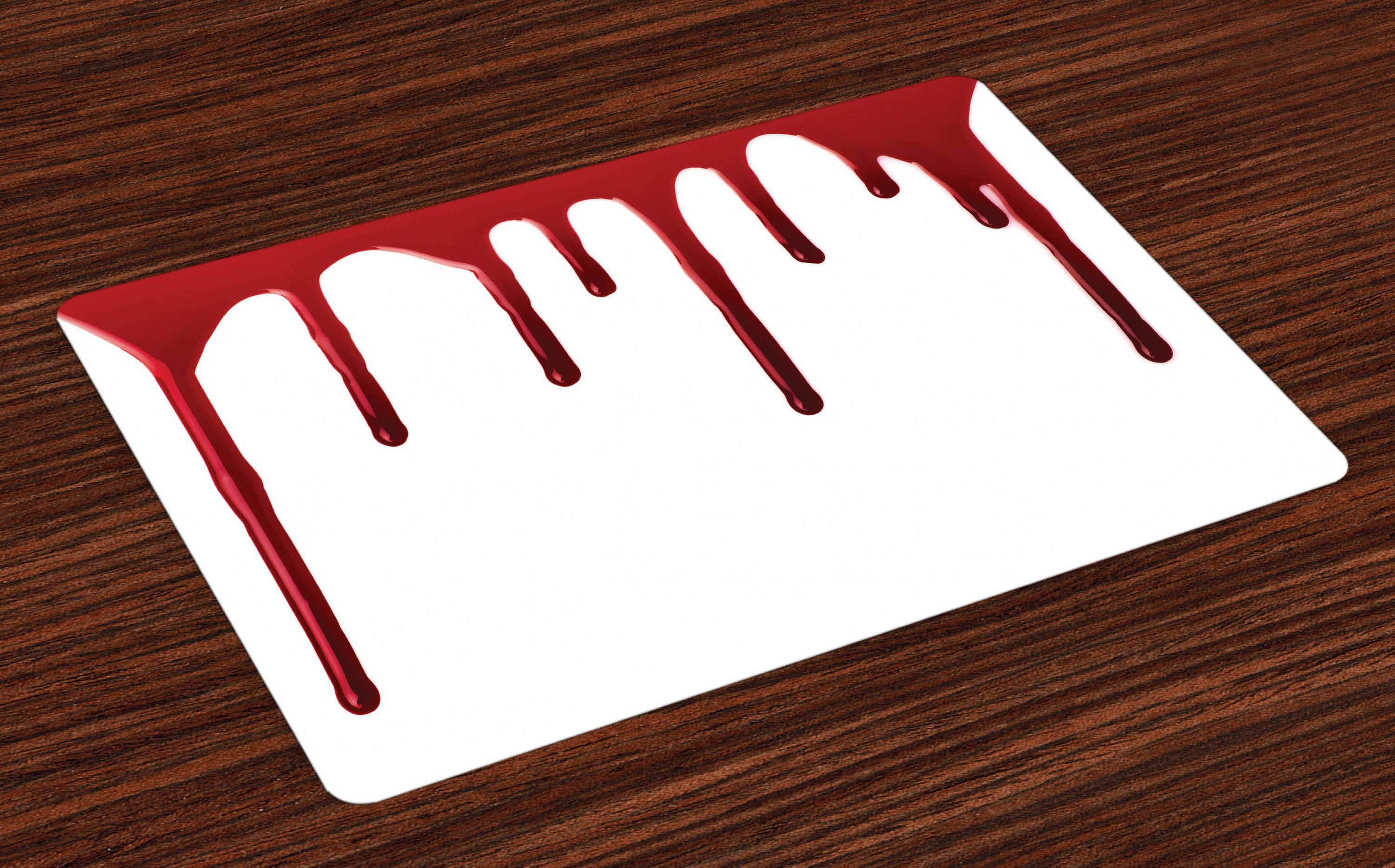 Ambesonne Bloody Place Mats Set of 4, Halloween Zombie Crime, Standard ...