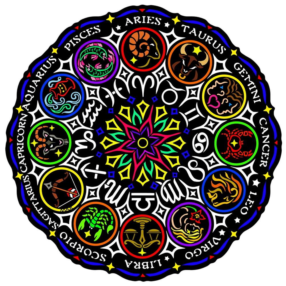 Zodiac Fuzzy Mandala Coloring Poster - 20x20 - Walmart.com - Walmart.com