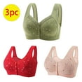 Diufon 3 Pack Wireless Comfortable Bra for Women Everyday Front Closure ...