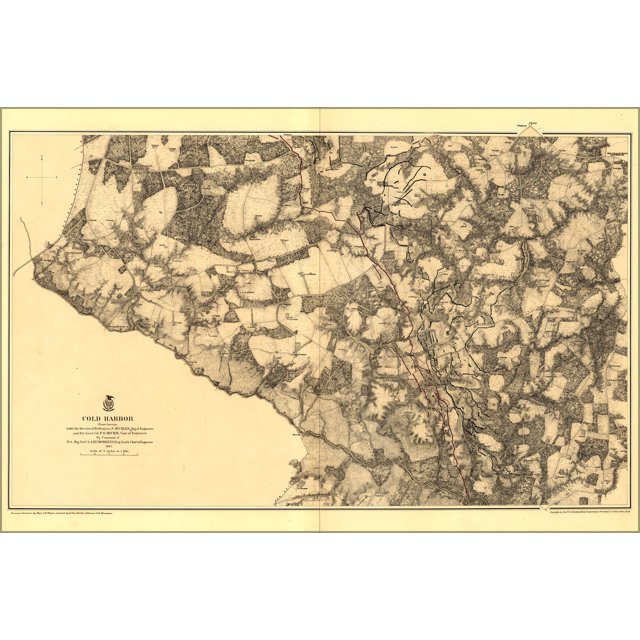 24"x36" Gallery Poster, map of Cold Harbor virginia June 1-3, 1864 ...