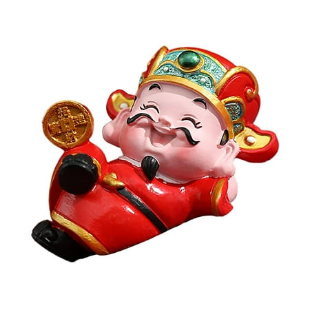 Traditional Chinese Figurine God of Wealth Statue Sculpture Good Luck ...