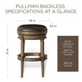 Maven Lane Pullman Backless Bar Stool in Walnut Finish w/ Marksman ...