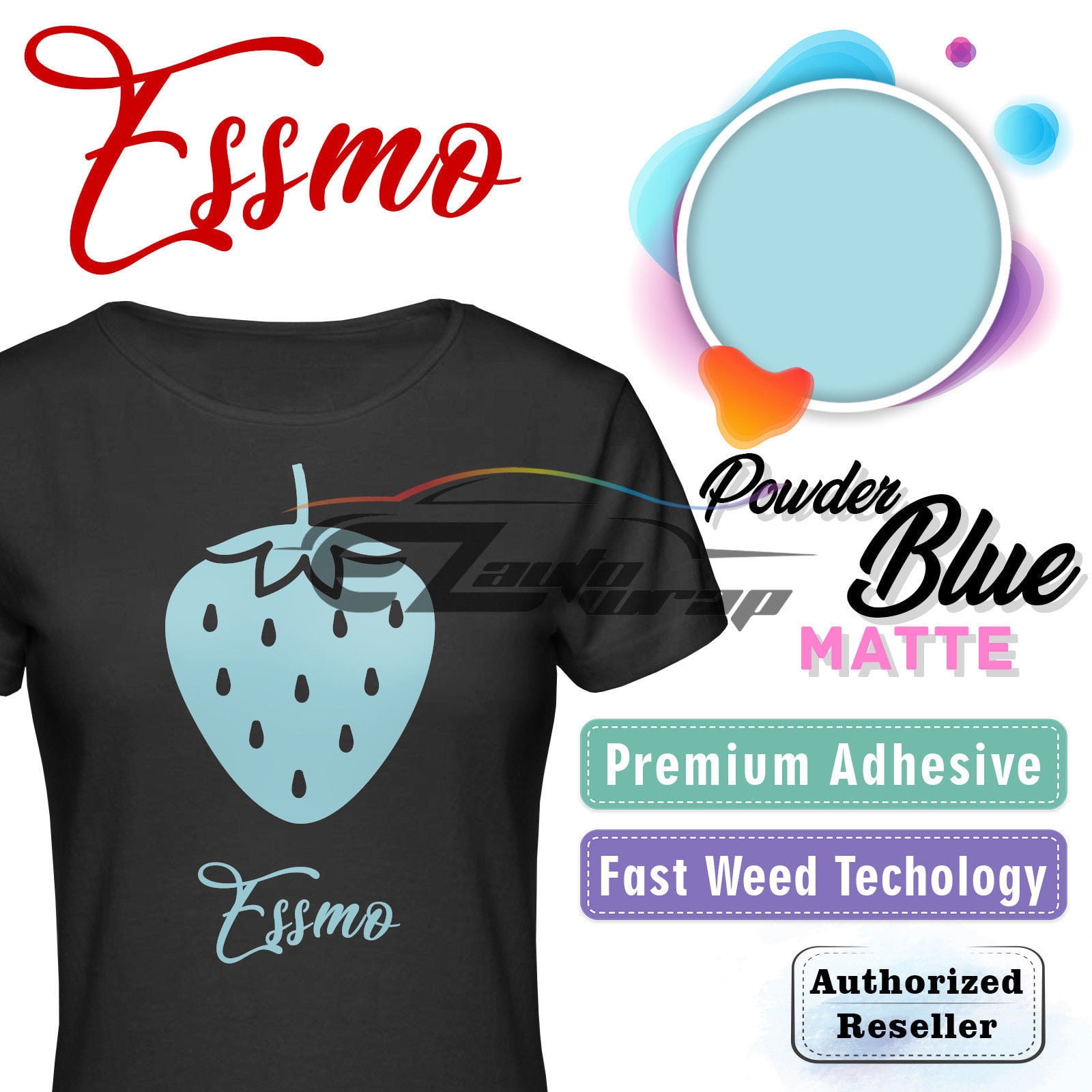 ESSMO Powder Blue Matte Solid Heat Transfer Vinyl HTV Sheet T-Shirt 20 ...
