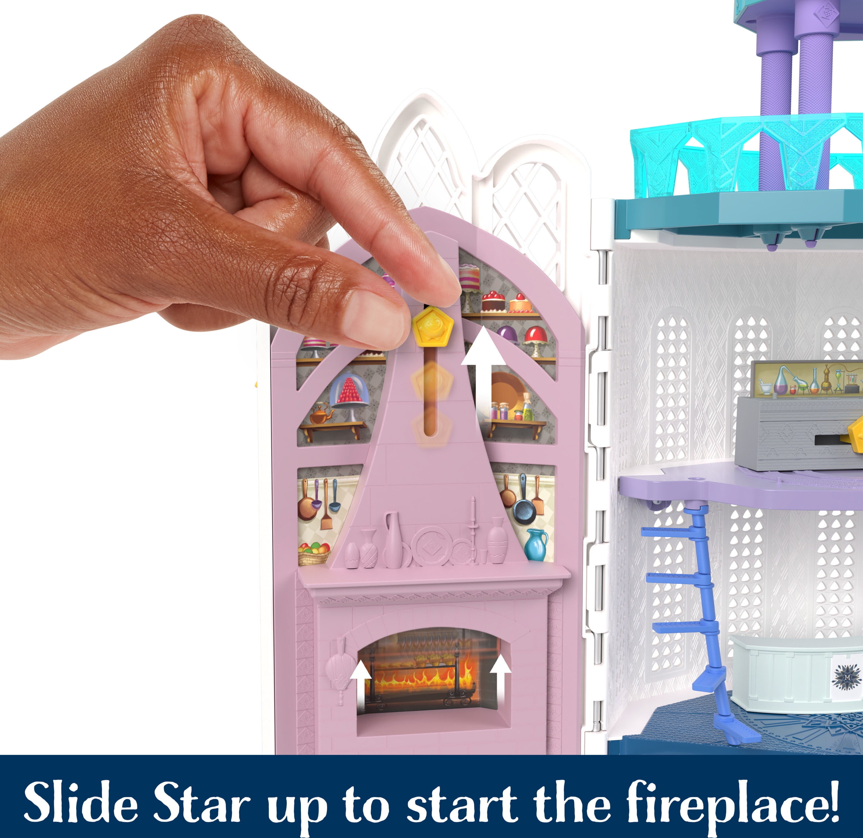Disney’s Wish Rosas Castle Playset, Dollhouse with 2 Posable Mini Dolls ...