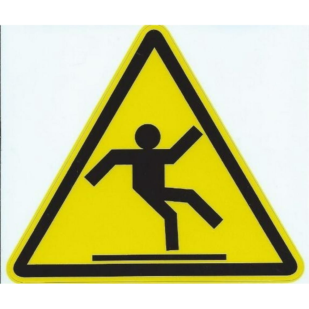 4.5inx4in Slip and Fall Warning Sign Decal Sticker Business Signs ...