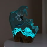 Handmade Wood & Resin, Surfing and Whale Lamp - Ocean Nightlight ...