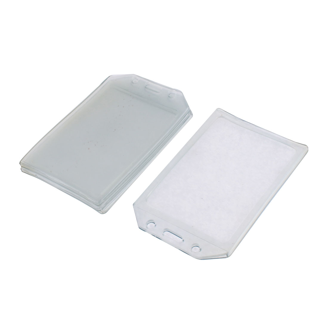 Clear Plastic Vertical A7 ID Badge Card Pocket Holder Case 4pcs