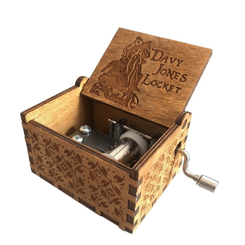 Play Davy Jone's Theme Pirates of The Caribbean Music Box Hand Crank ...