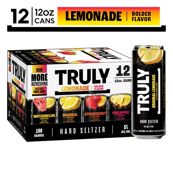 Truly Hard Seltzer Lemonade Variety Pack, 12 Pack, 12 fl. oz. Cans
