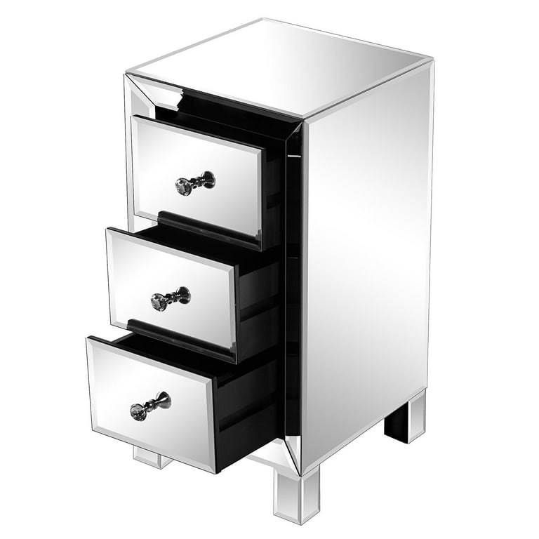 Smoked glass bedside drawers store