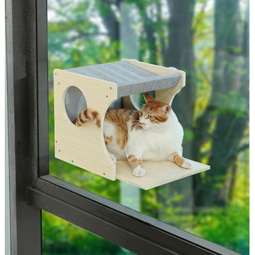 AODAILIHB Cat Window Perch House, Outdoor Catio Furniture Window Box ...