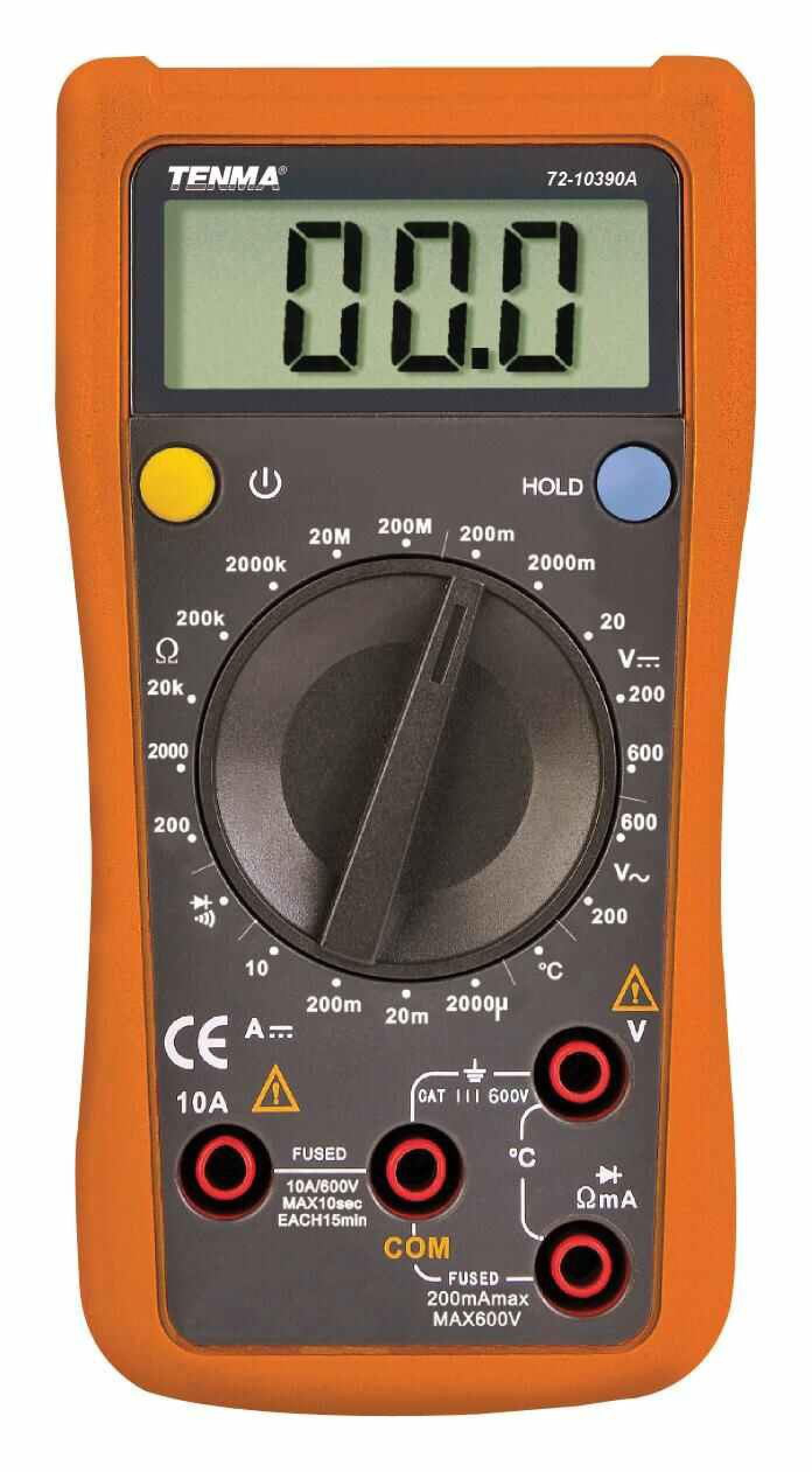 TENMA 600V AC/DC Manual Ranging Digital Multimeter with Temperature ...