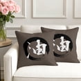 Circle Oil Word Pillow Covers Set of 2, Japanese Circle Oil Word Brown ...
