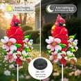 Cardinal Garden Decor Yard Stakes, Lighted Metal Red Bird Garden Stakes ...