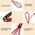 Heavy Duty Baking Whisks Silicone Whisk set, Non Scatch Coated Whisks ...